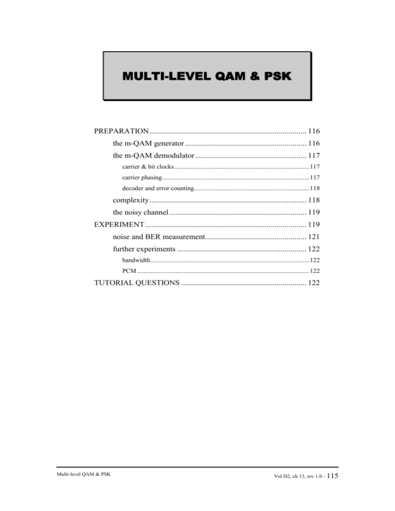 Multi Level Qam And Psk