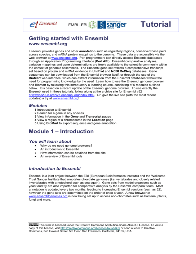 Tutorial - Ensembl