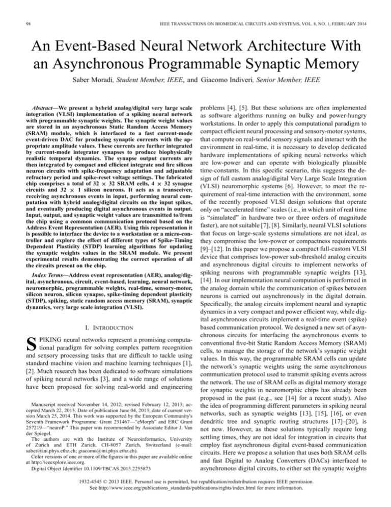 An Event-Based Neural Network Architecture With an