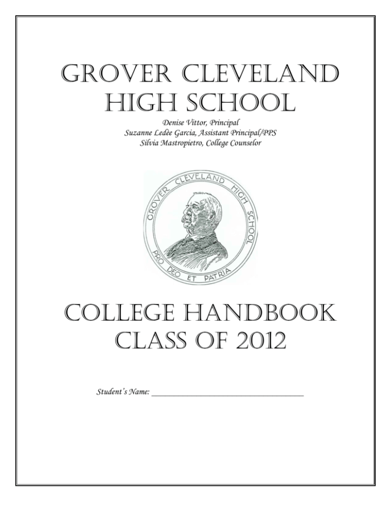 GROVER CLEVELAND HIGH SCHOOL - New York City Department