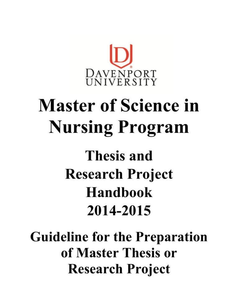 Thesis And Research Project Handbook Thesis And Research Project Handbook