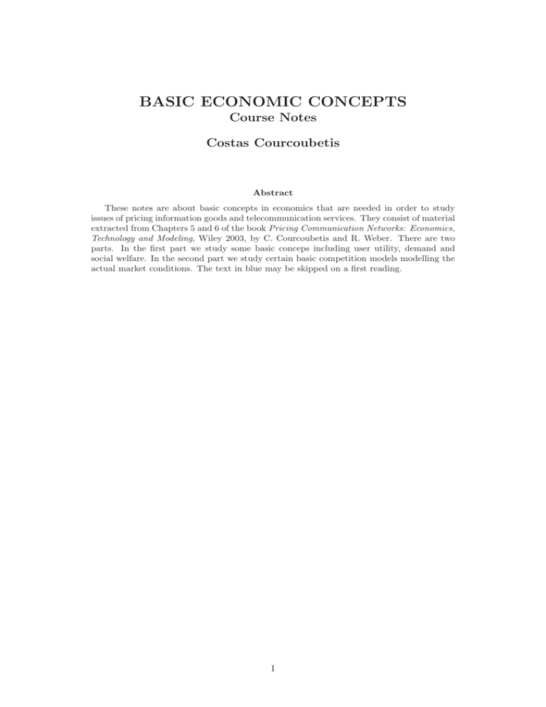 BASIC ECONOMIC CONCEPTS