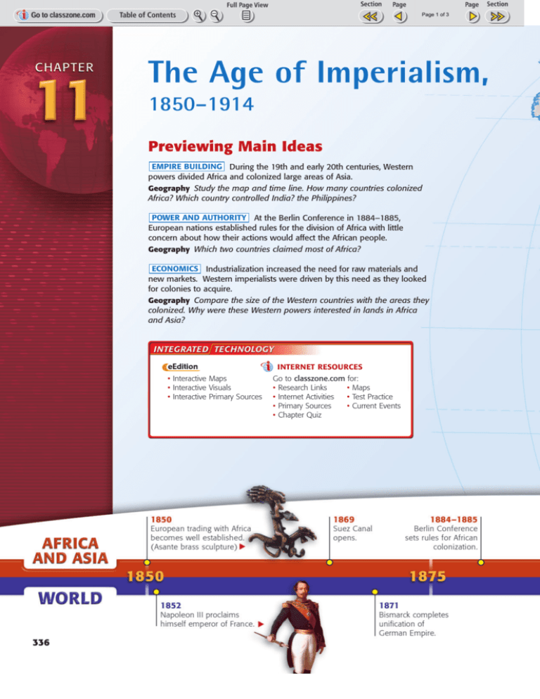 Imperialism Textbook Reading