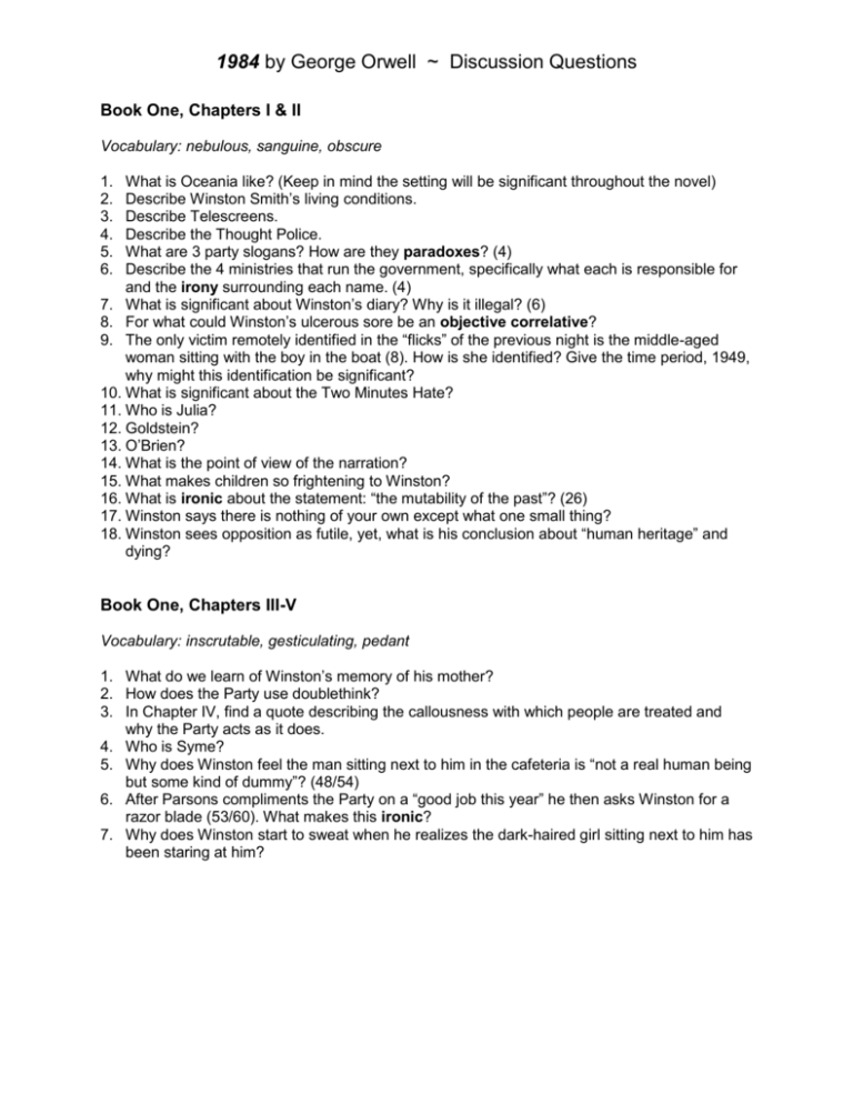 Book One, Chapters VI-VIII