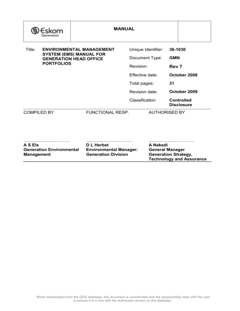 Manual - Eskom