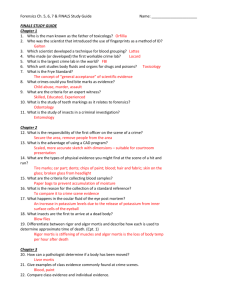 Forensics: Study Guide for Unit Test 1