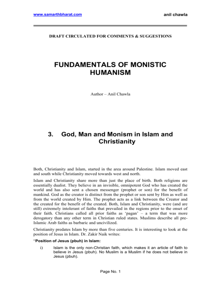 fundamentals of monistic humanism