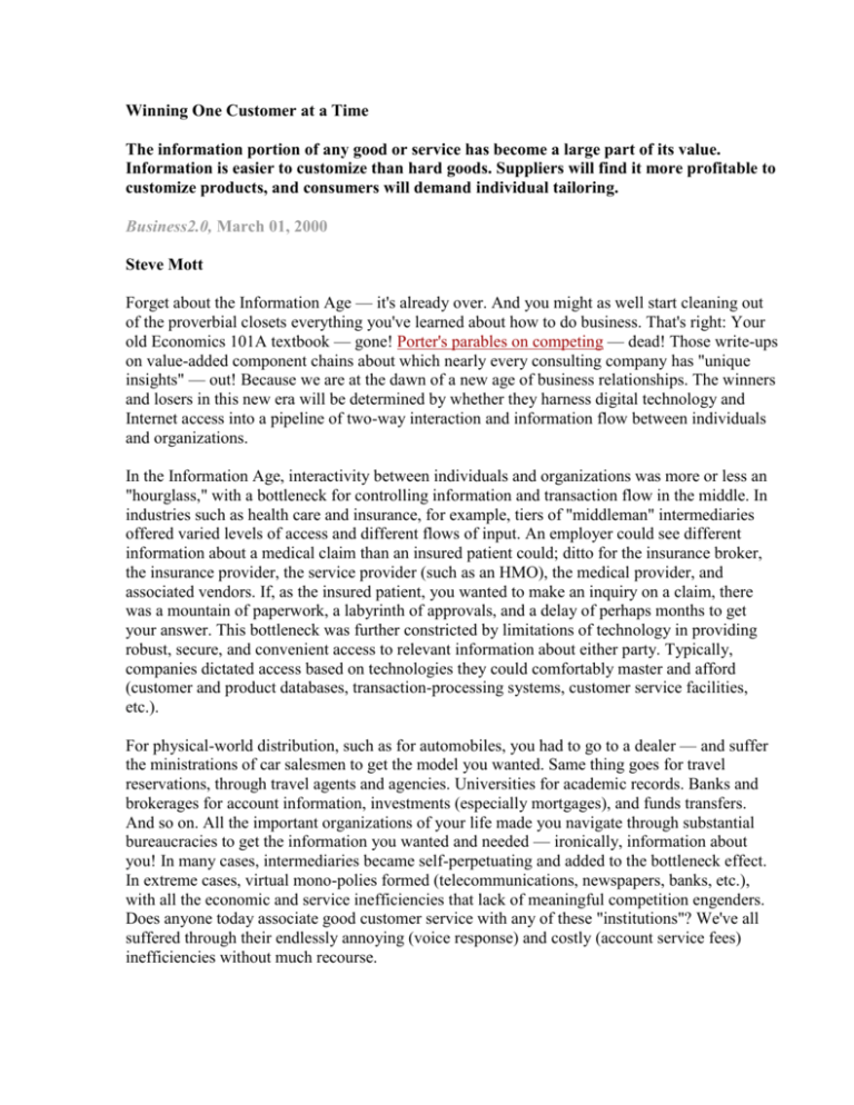 Winning One Customer at a Time