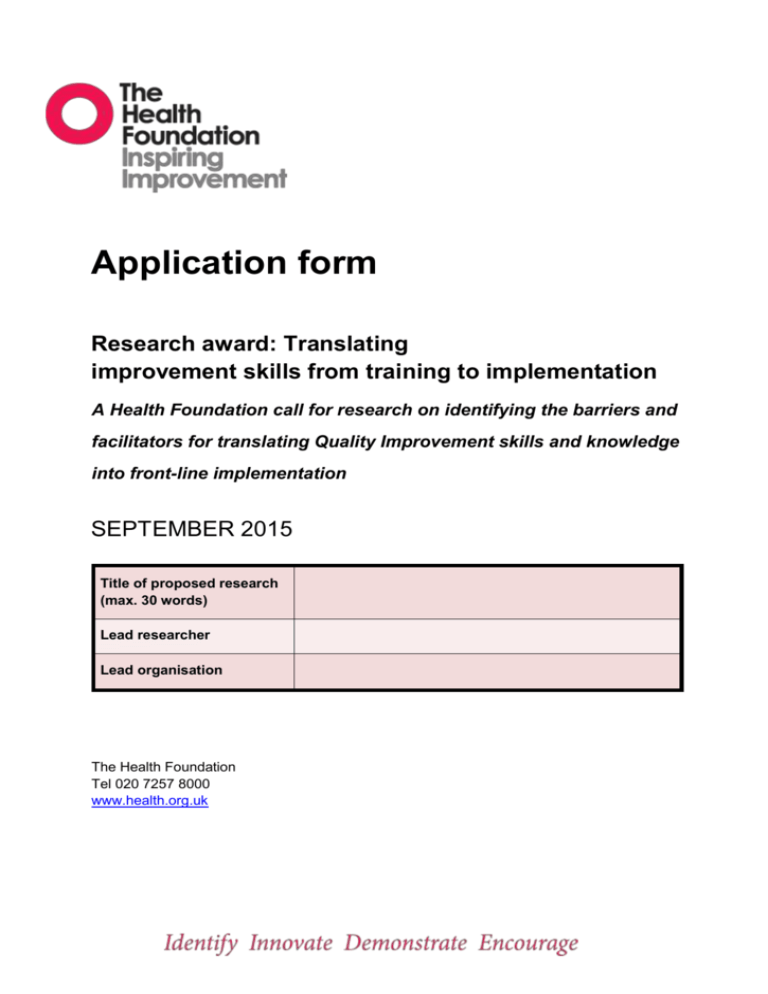 Report - The Health Foundation