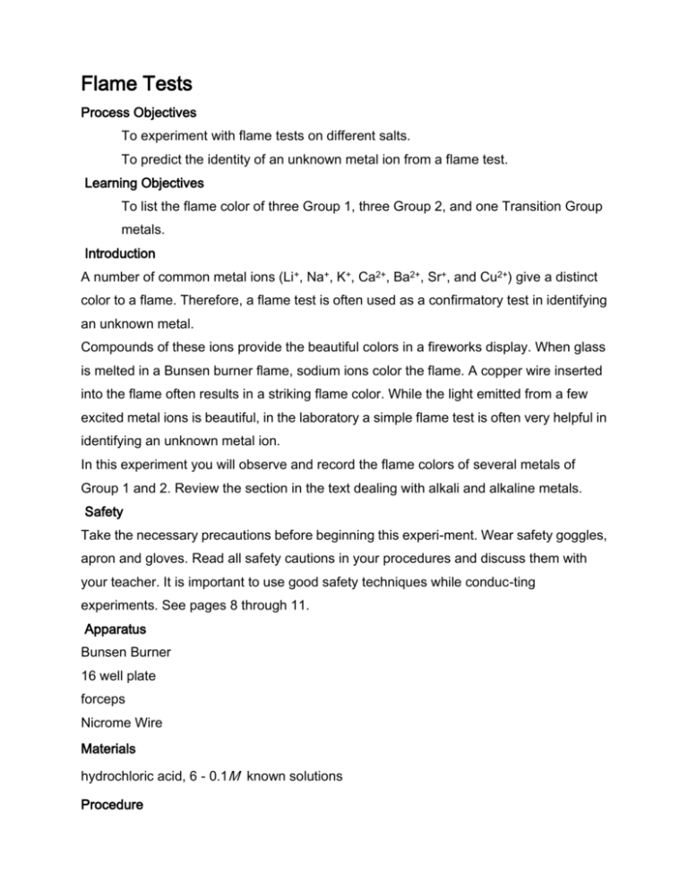 Flame Tests