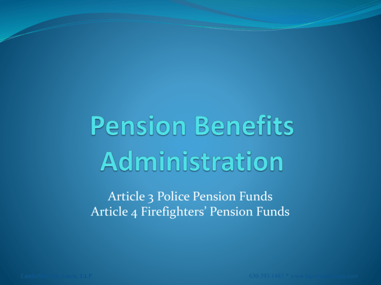 Pension Benefits Administration