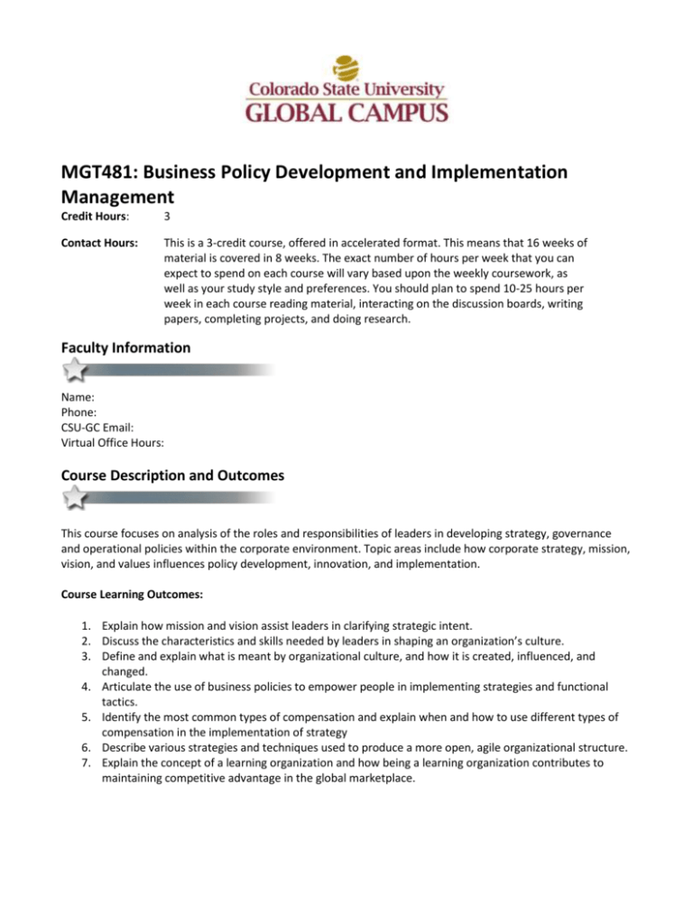 Master Course Syllabus