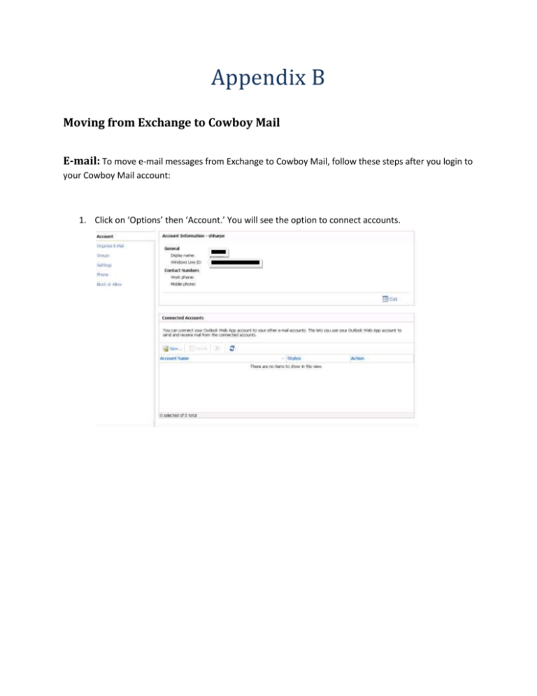 Moving from Exchange to Cowboy Mail