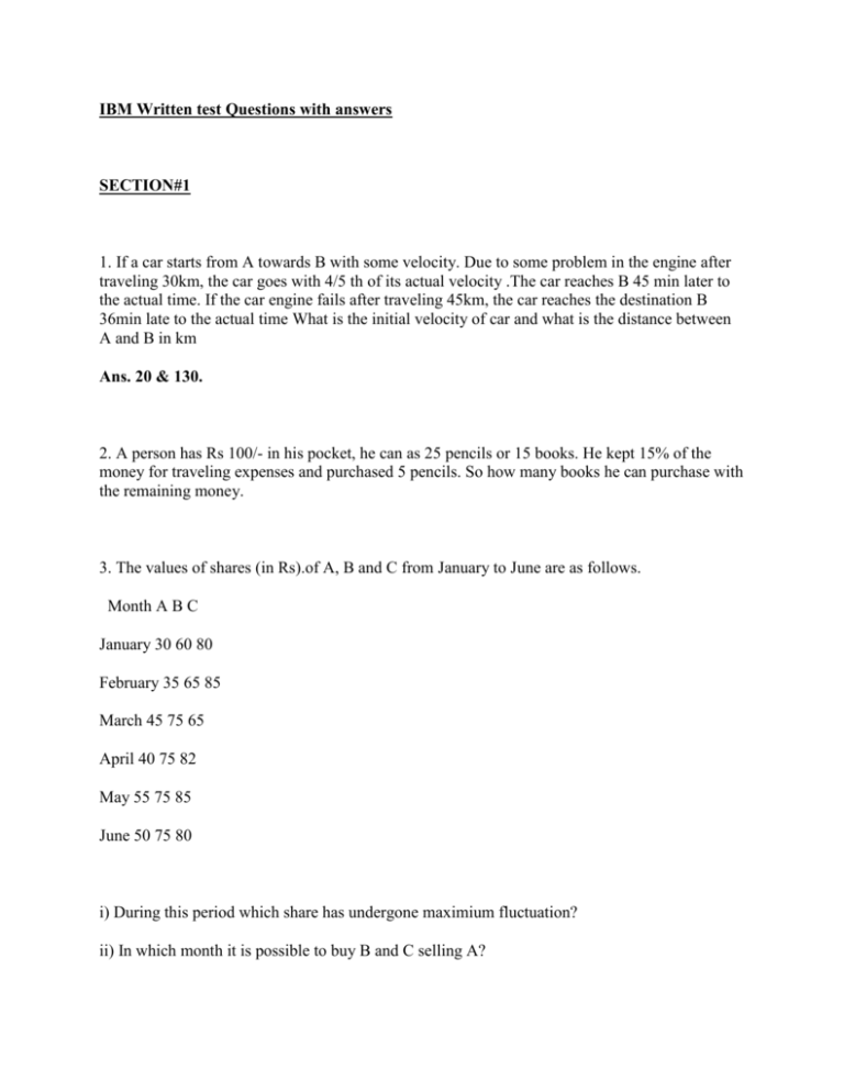 IBM Placement paper IBM Placement paper