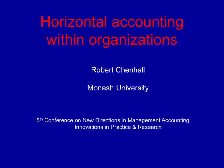 Horizontal Accounting Within Organization