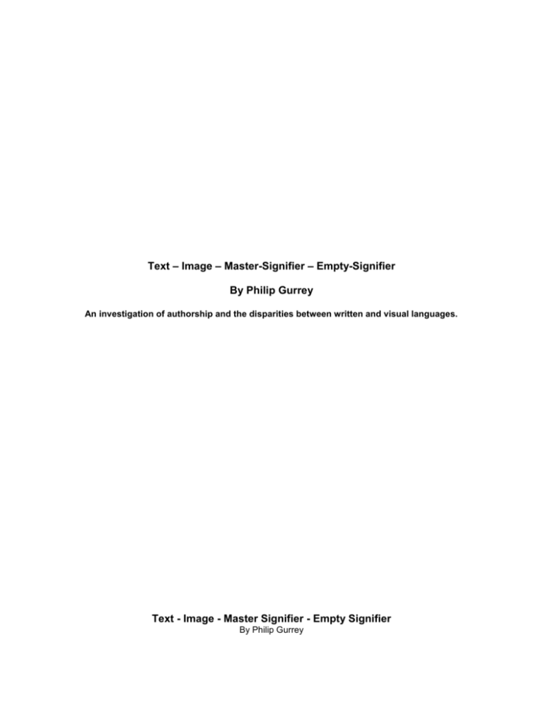 Text - Image - Empty Signifier