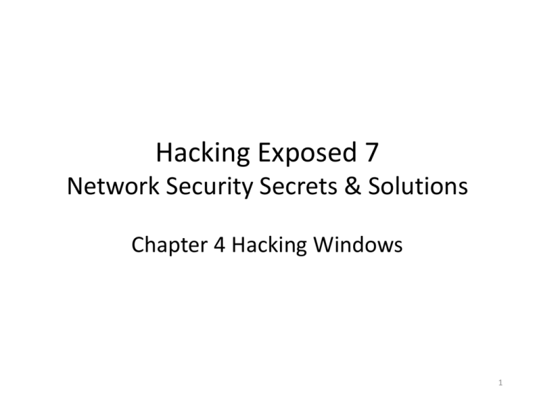 Hacking Exposed 7 Network Security Secrets And Solutions