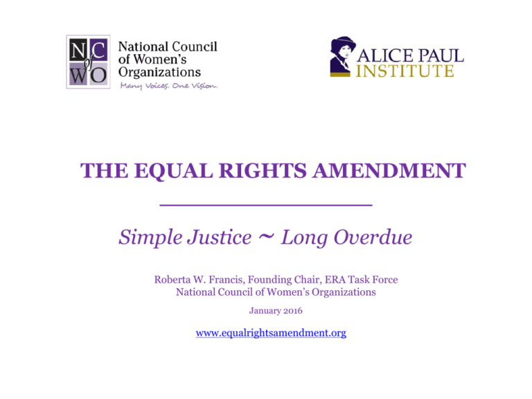 The Equal Rights Amendment