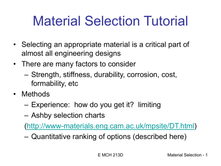 Material Selection