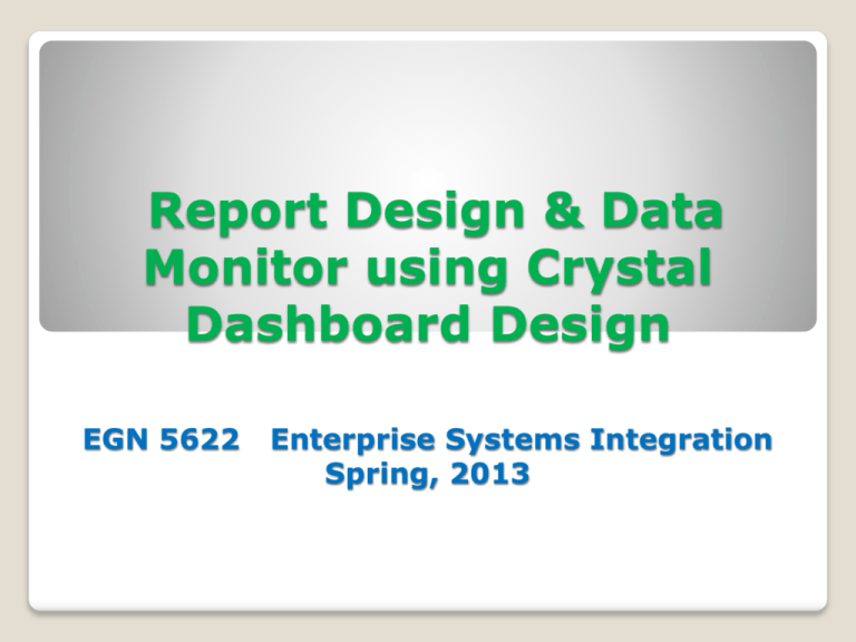 SAP Crystal Dashboard Design