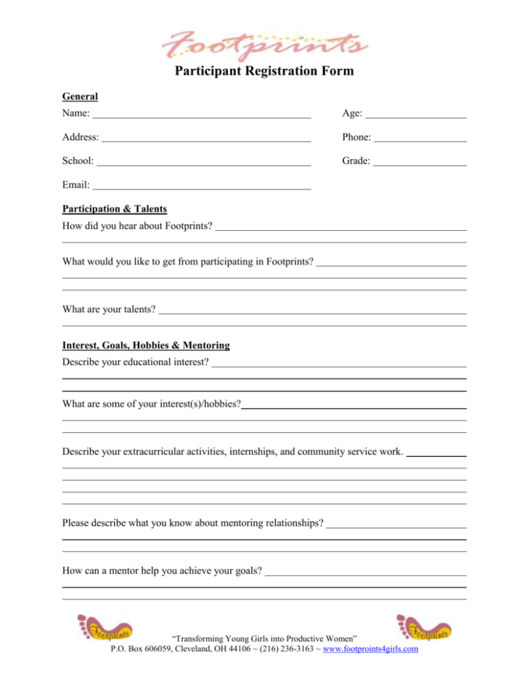 Participant Registration