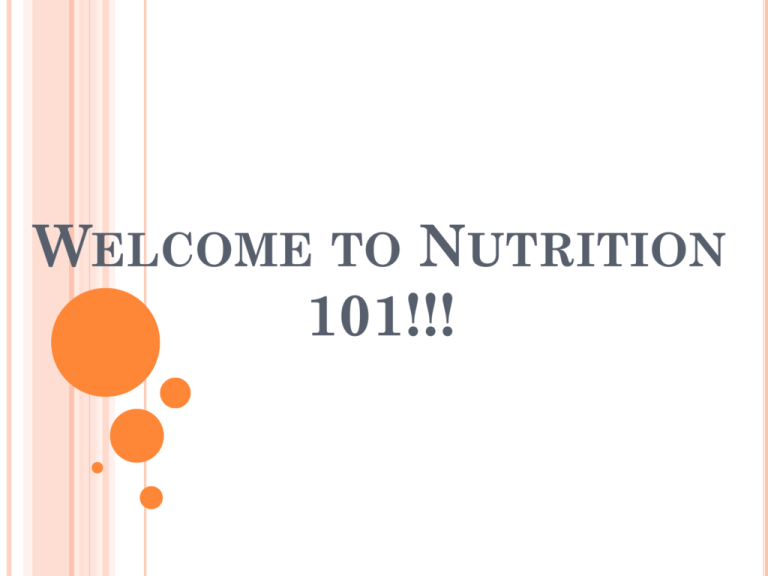 Welcome to Nutrition 101Fall2008!!!.