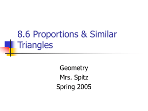 Mathematics 9 Lesson Plan: Triangle Similarity & Proportionality