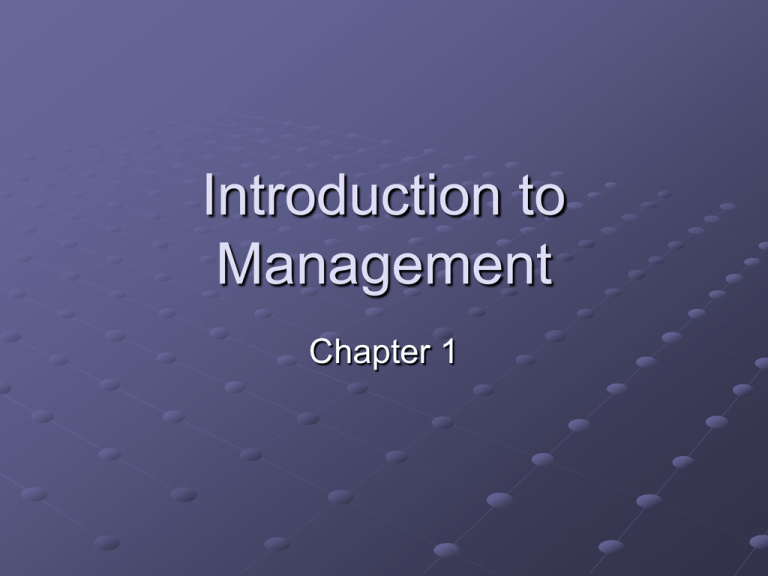 Introduction to Management