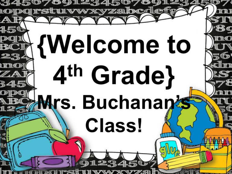 4th Grade Classroom Procedures - Mrs. Buchanan's Class