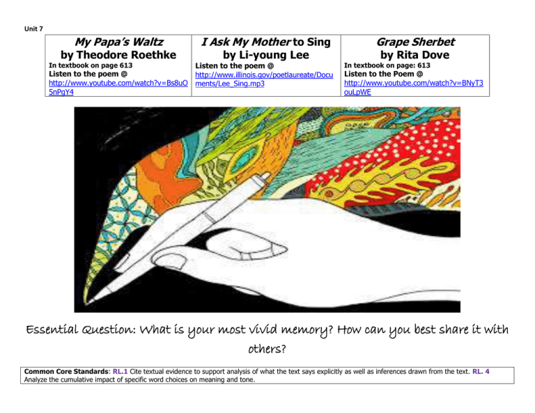 3 Poems to Analyze Lesson