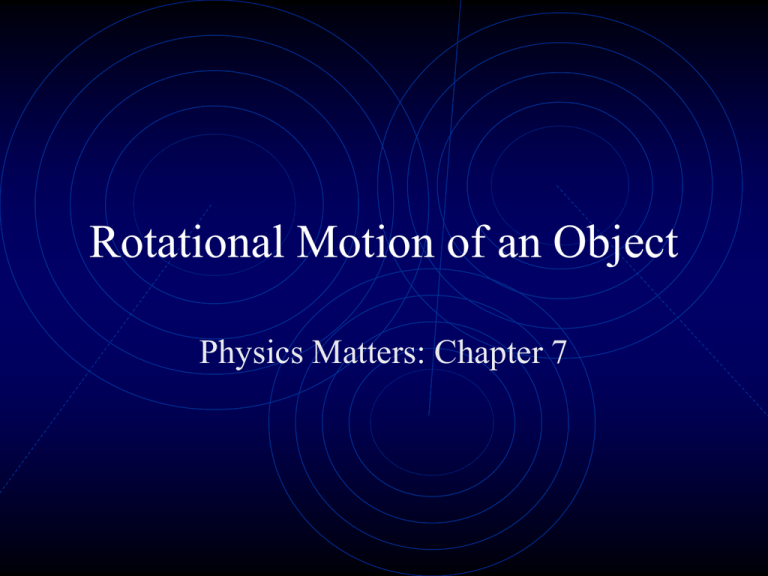 Rotational Motion of an Object