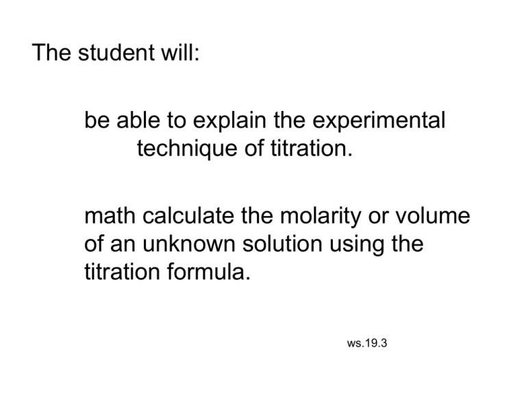 Titration Calculations: Molarity & Volume Worksheet