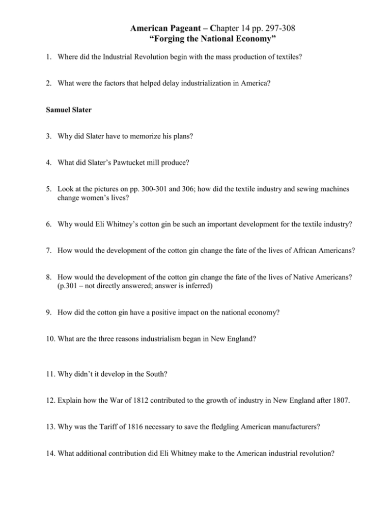 American Pageant * Chapter 14 pp
