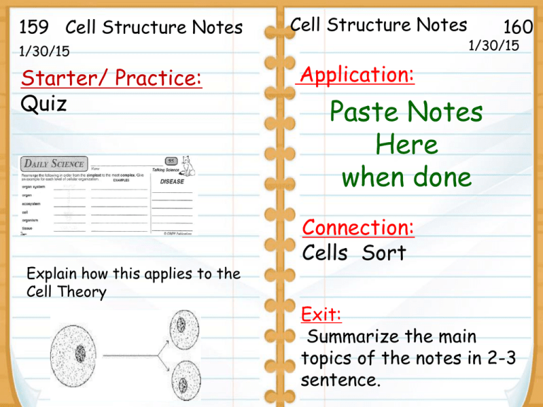 Cell Notes