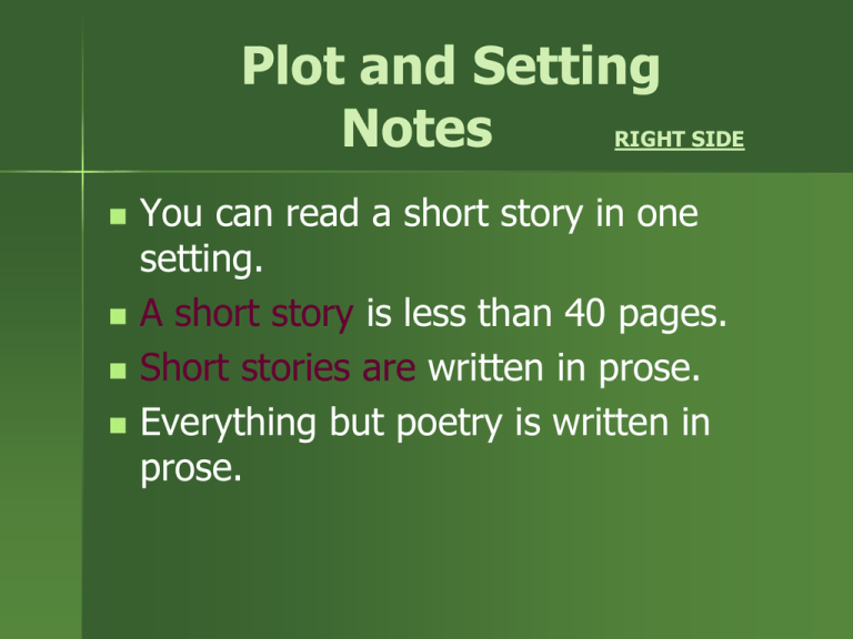 Plot and Setting in Short Stories: Literary Analysis