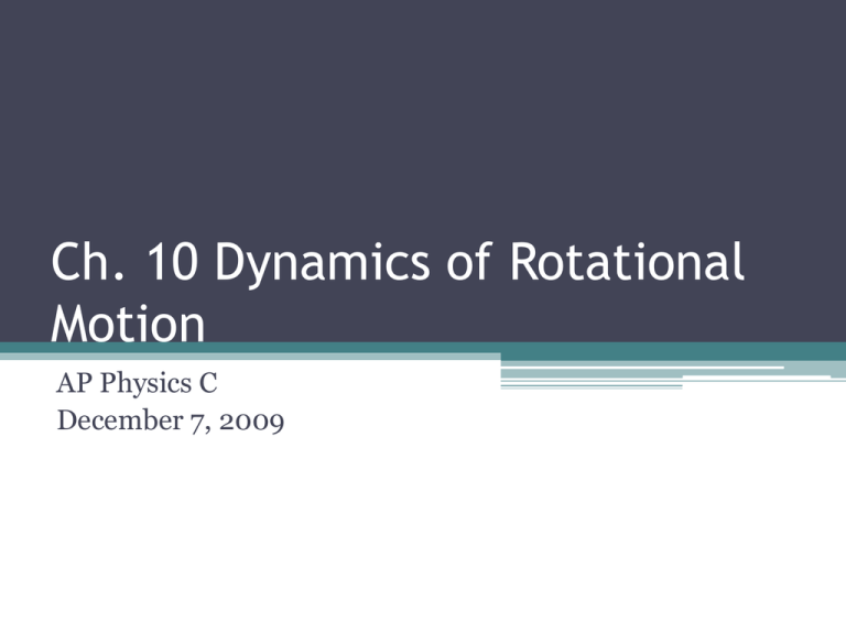 Rotational Motion Dynamics: AP Physics C Presentation