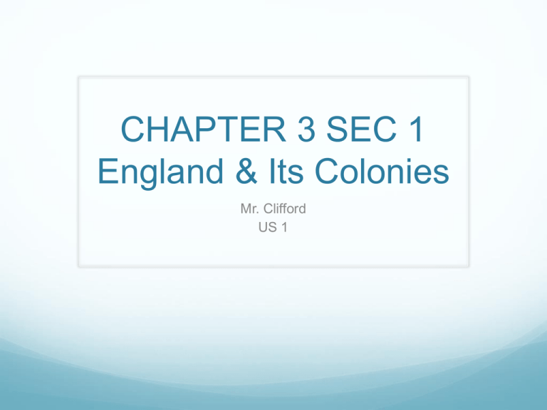 England & Its Colonies: Mercantilism & Self-Government