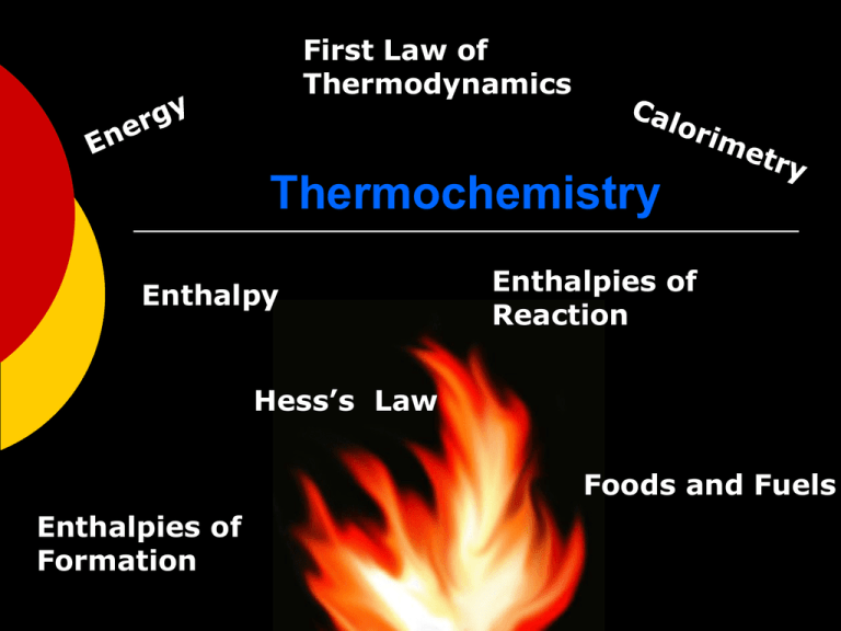 Thermochemistry: First Law, Enthalpy, Hess's Law