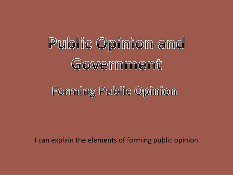 Forming Public Opinion