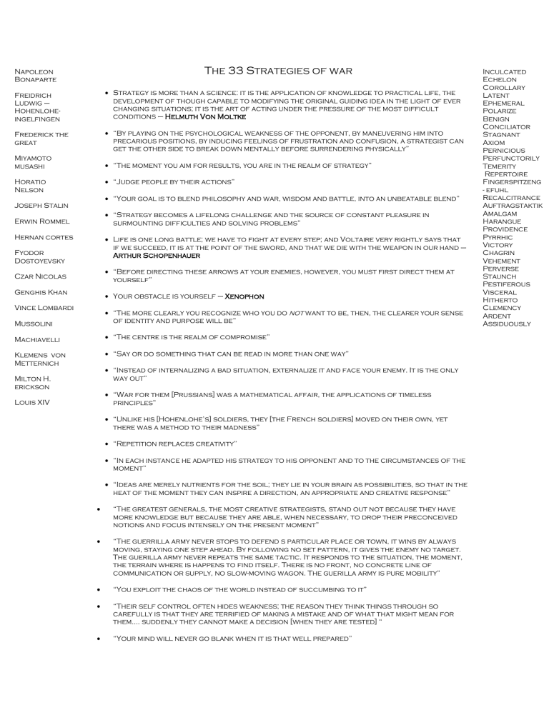 he 33 Strategies of War