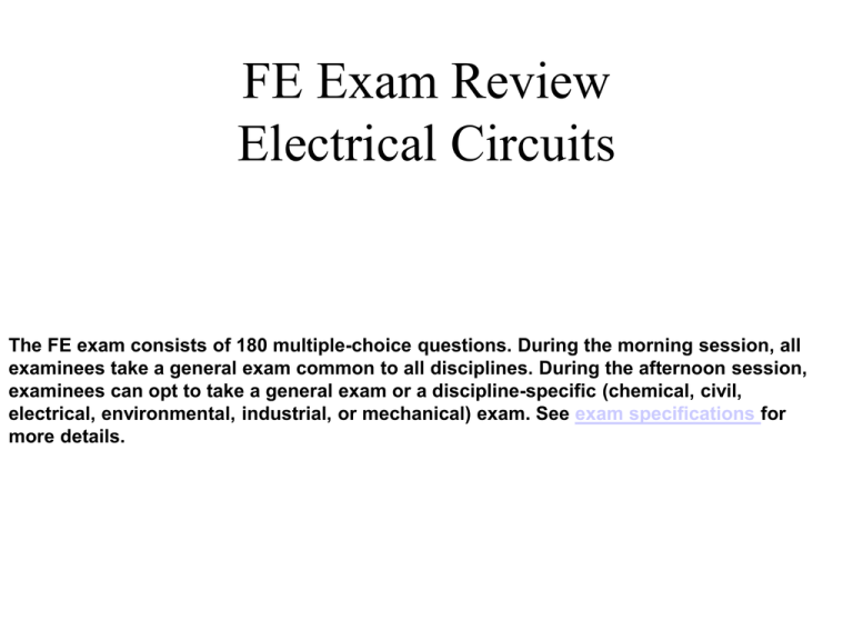 FE Exam Review: Electrical Circuits