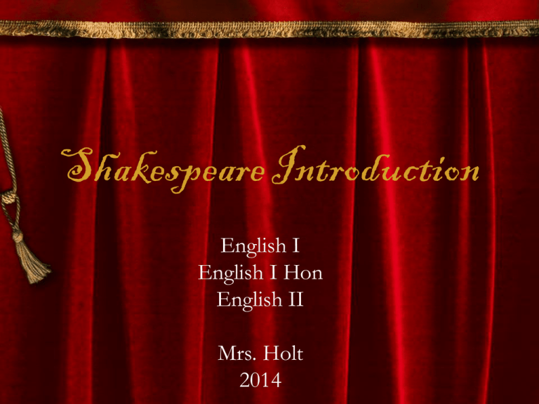 Shakespeare Introduction