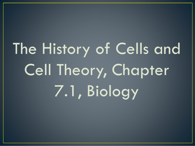 History of the Cell