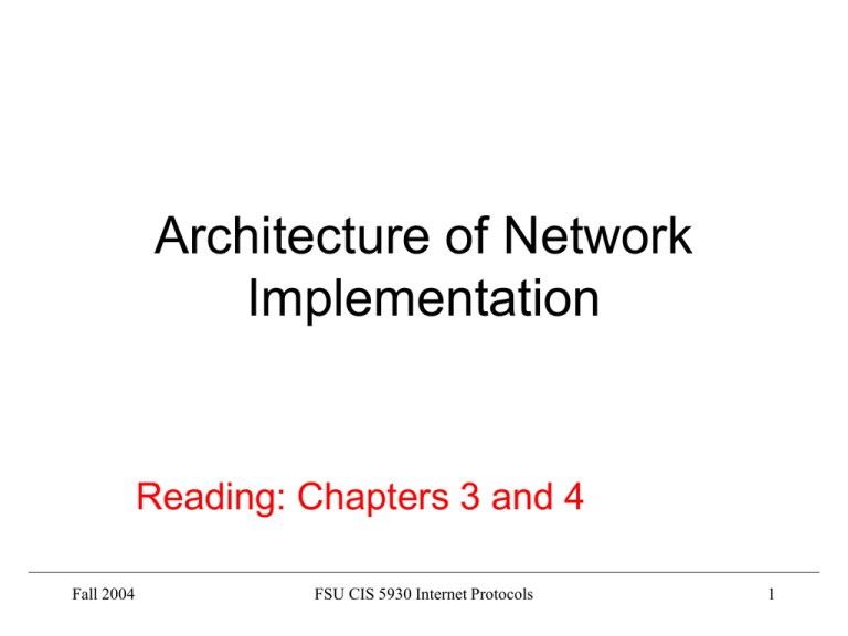 Architecture of Network Implementation