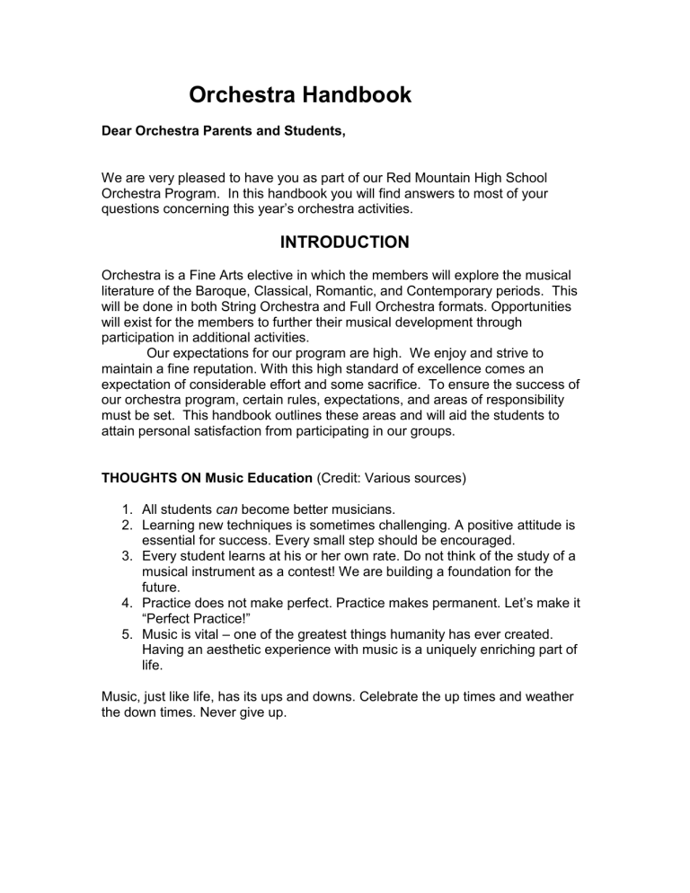 lettering in orchestra