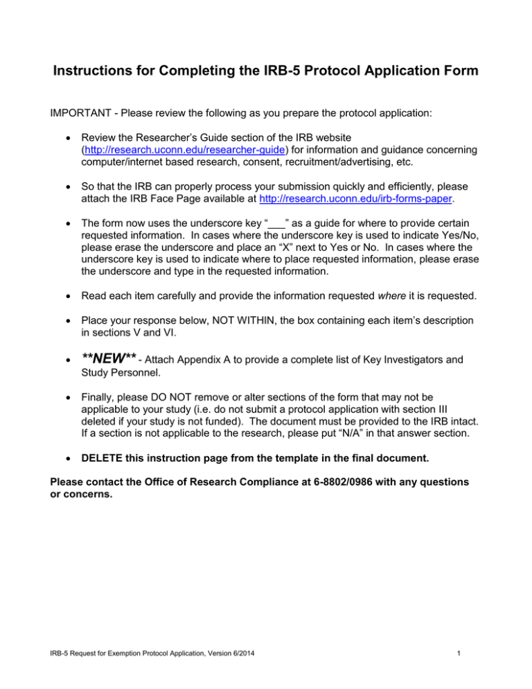 IRB-5 - University of Connecticut