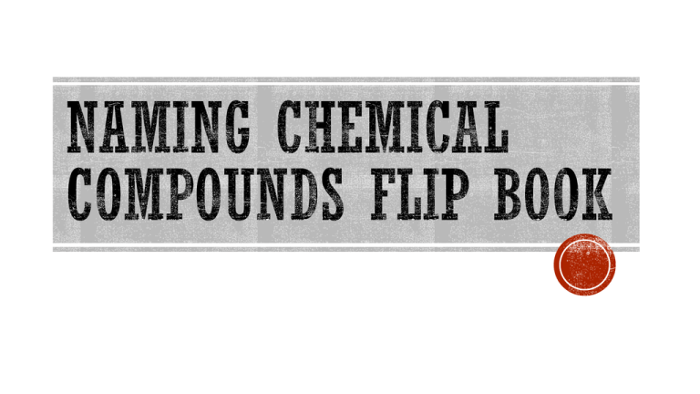 Chemical Compound Naming Flip Book: Chemistry Guide
