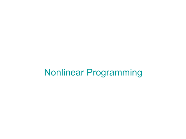 nonlinear programming