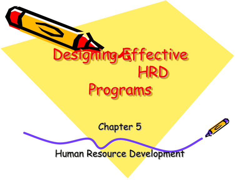 Designing Effective HRD Programs: Objectives & Methods