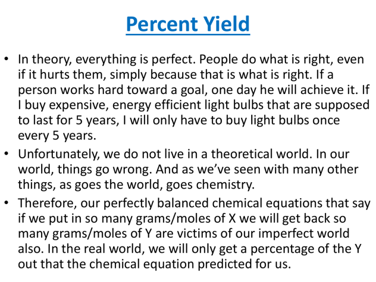 Percent Yield & Error: Chemistry Calculations Explained